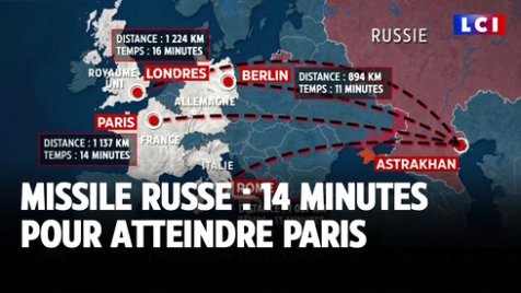 Gaffe ! C'est précis ! Missile russe : 14 minutes pour atteindre Paris ...